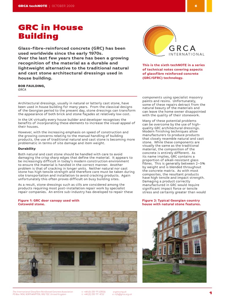 Advantages of GRC in House Building | PDF | Composite Material | Concrete