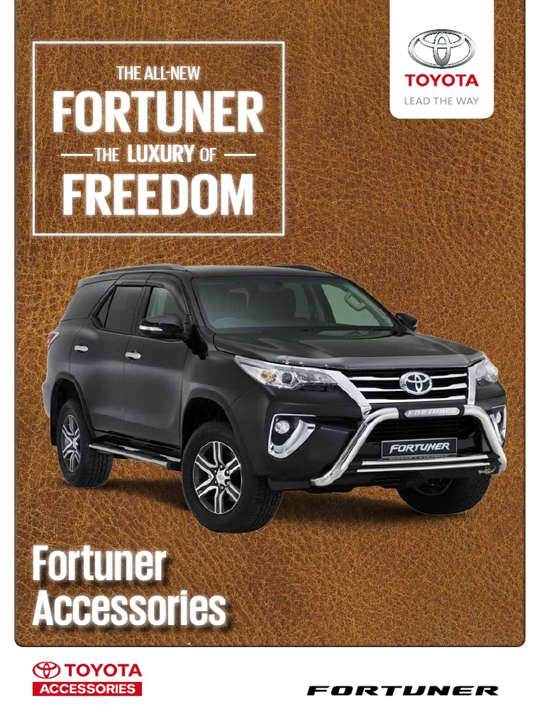 Fortuner Accessories Brochure PDF | PDF | Headlamp | Rear Wheel Drive ...