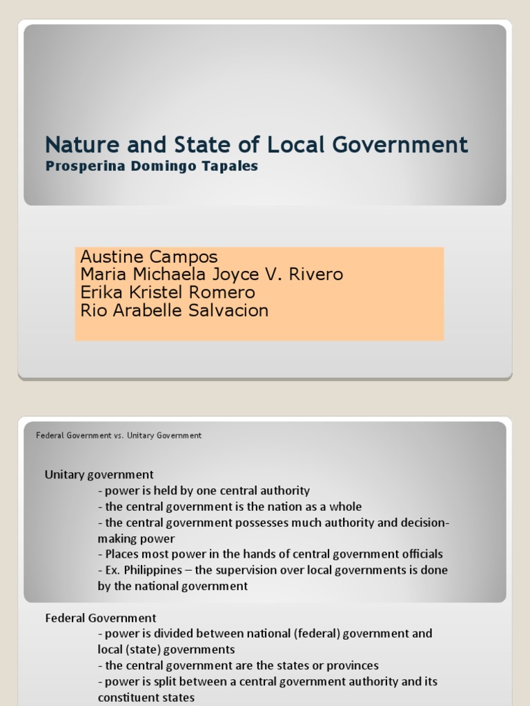 Nature and State of Local Government | PDF | Local Government | Policy