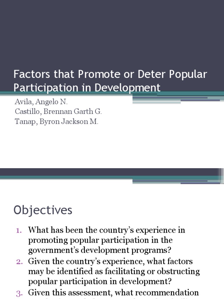 Factors Promoting Popular Participation in Development | PDF ...
