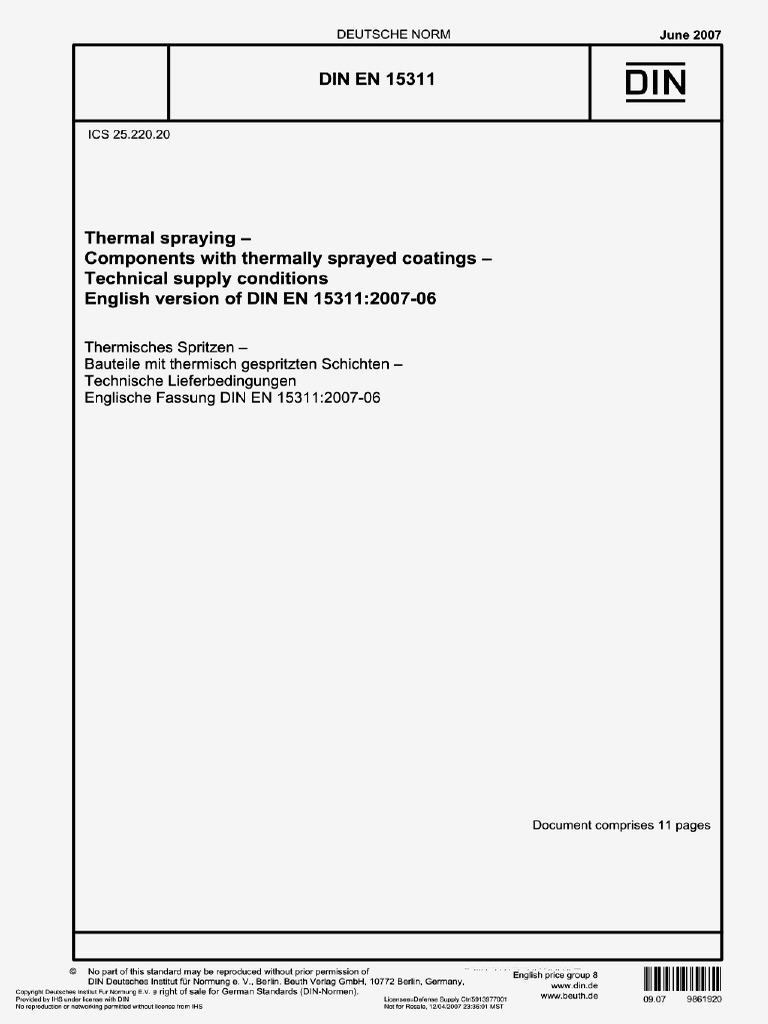 DIN EN 15311:2007 (English Version) | PDF