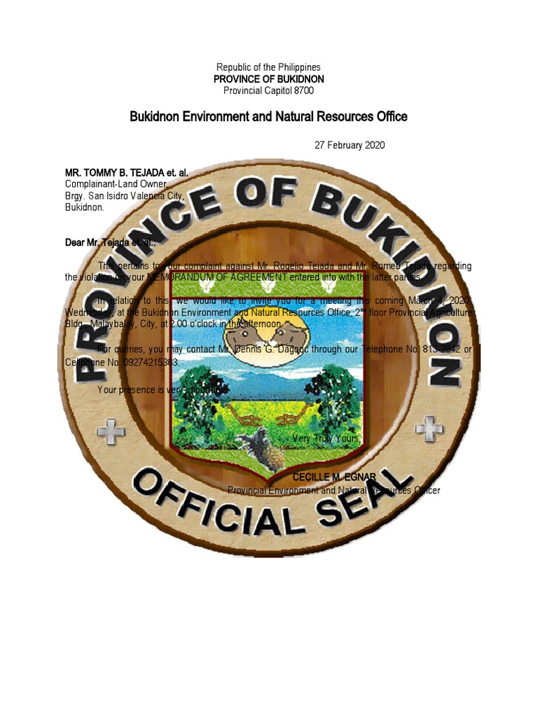 Letter To Peter Ompoc | PDF