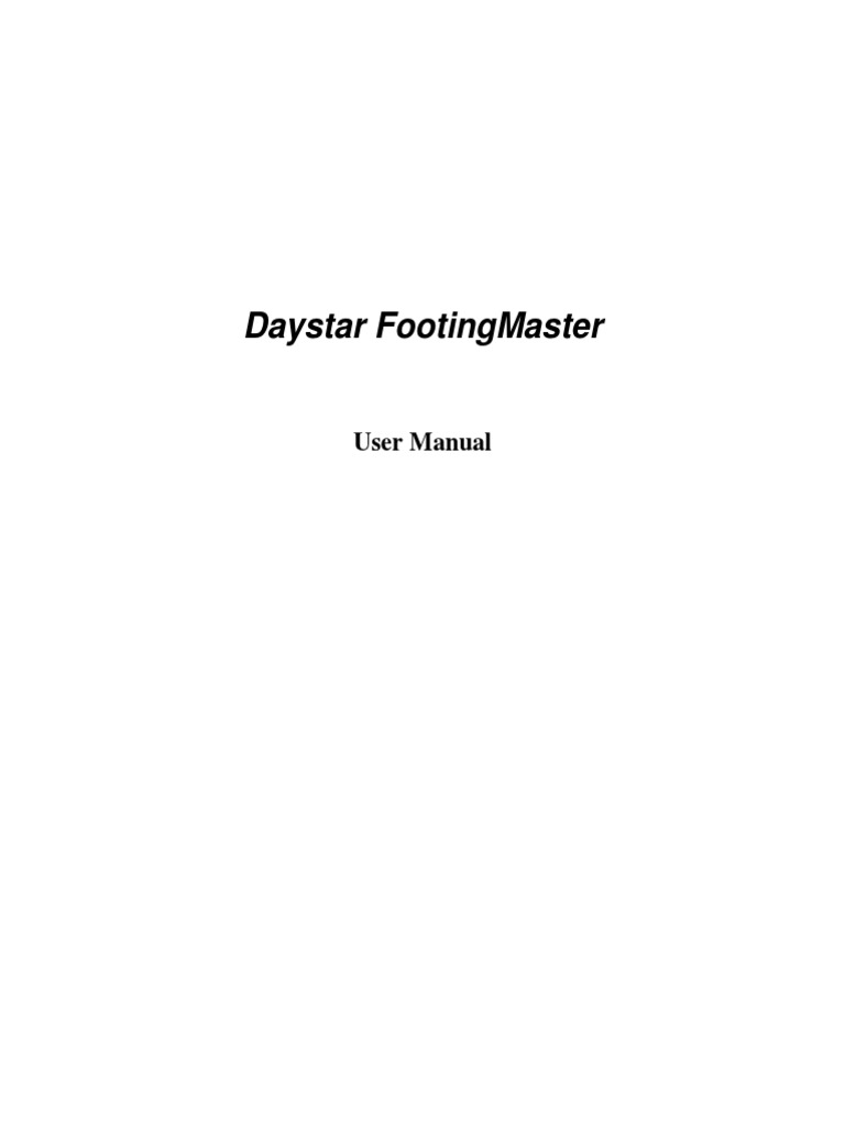 Daystar Footingmaster: User Manual | Download Free PDF | Menu (Computing) | Button (Computing)