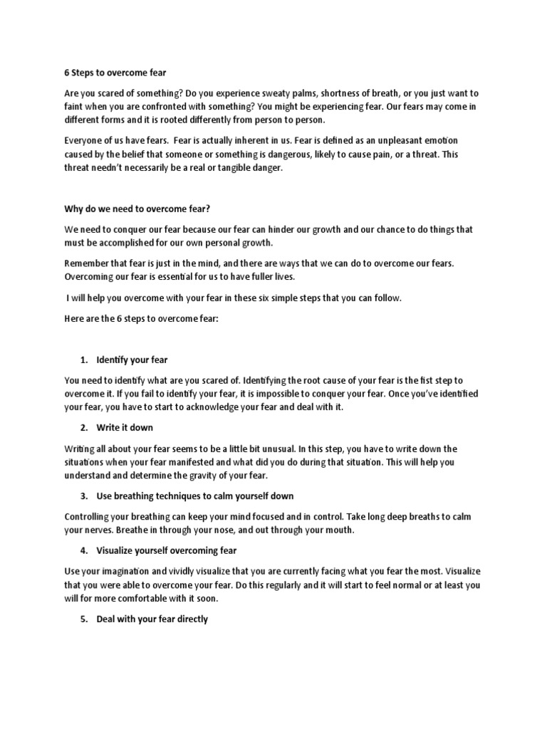 7 Steps To Overcome Fear | PDF | Subjective Experience | Neuroscience