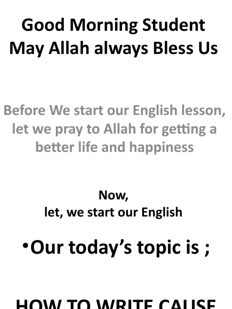 How To Write Cause and Effect Sesii | PDF