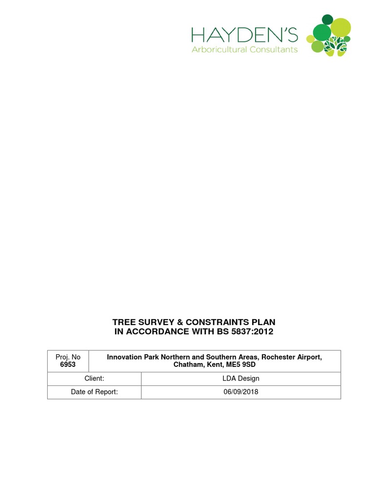 Tree Survey & Constraints Plan in Accordance With Bs 5837:2012 | PDF ...