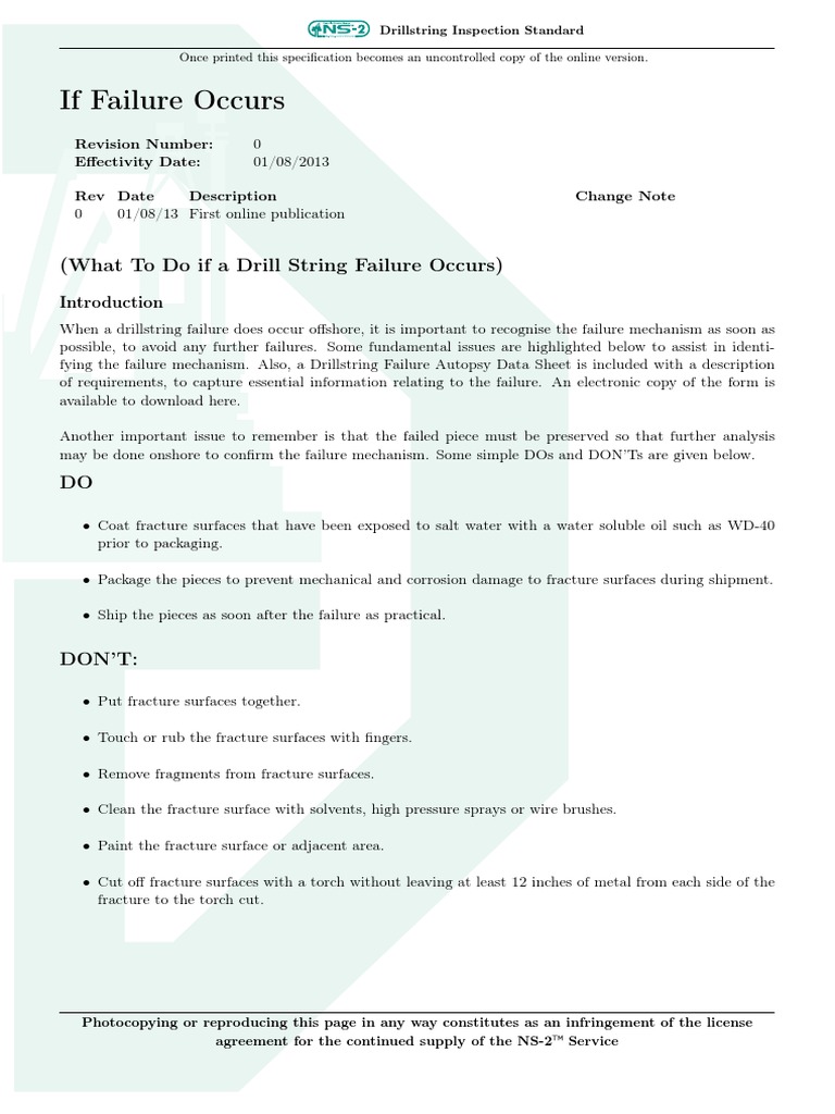 What To Do If A Drill String Failure Occurs | PDF | Industrial ...