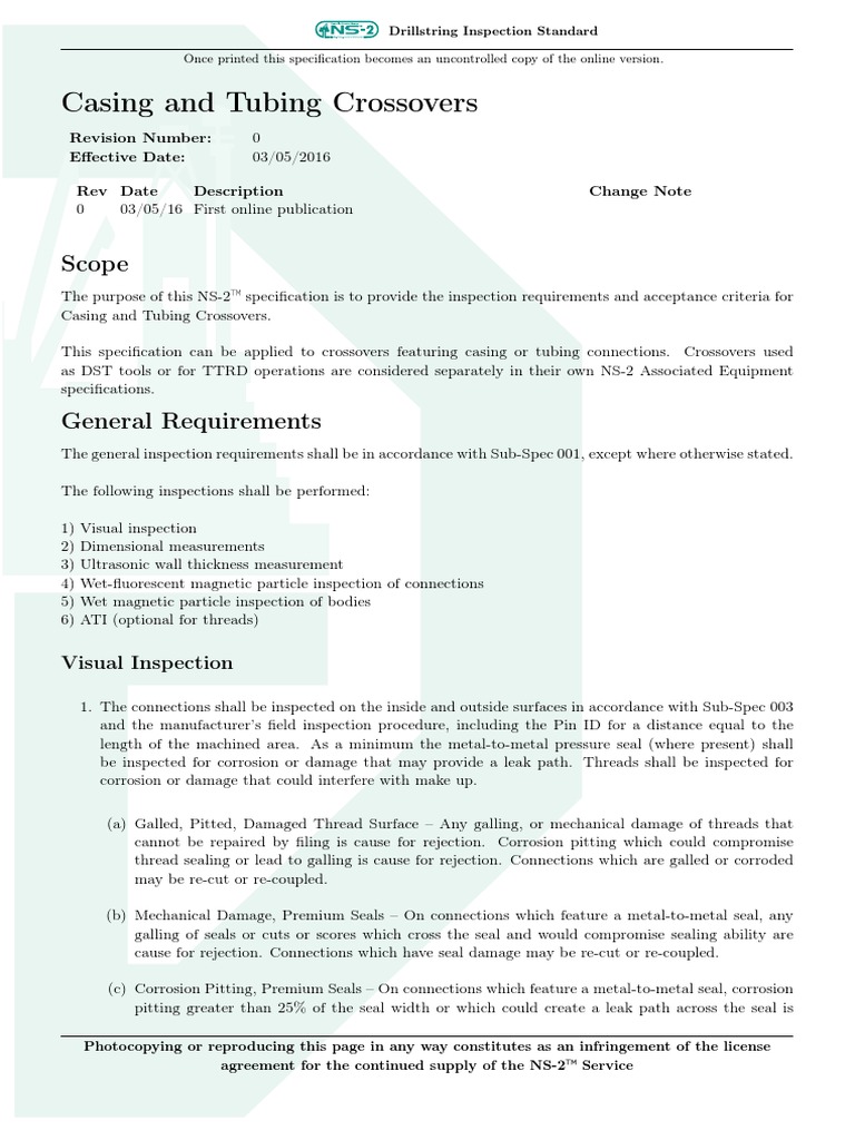 Casing and Tubing Crossovers: Scope | Download Free PDF | Pipe (Fluid ...