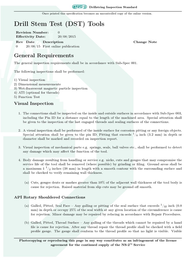 Drill Stem Test (DST) Tools: General Requirements | PDF | Fatigue ...