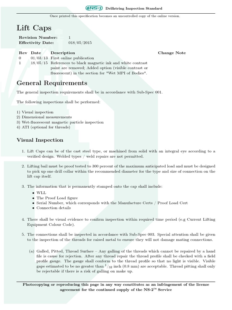 Lift Caps: General Requirements | PDF | Mechanical Engineering | Nature