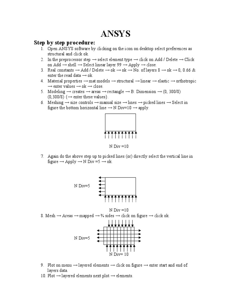 Ansys: Step by Step Procedure | PDF | Stress (Mechanics) | Mechanics