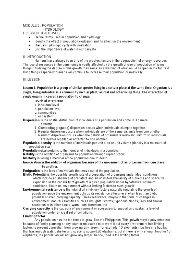 Lesson 1. Population Is A Group of Similar Species Living in A Certain ...