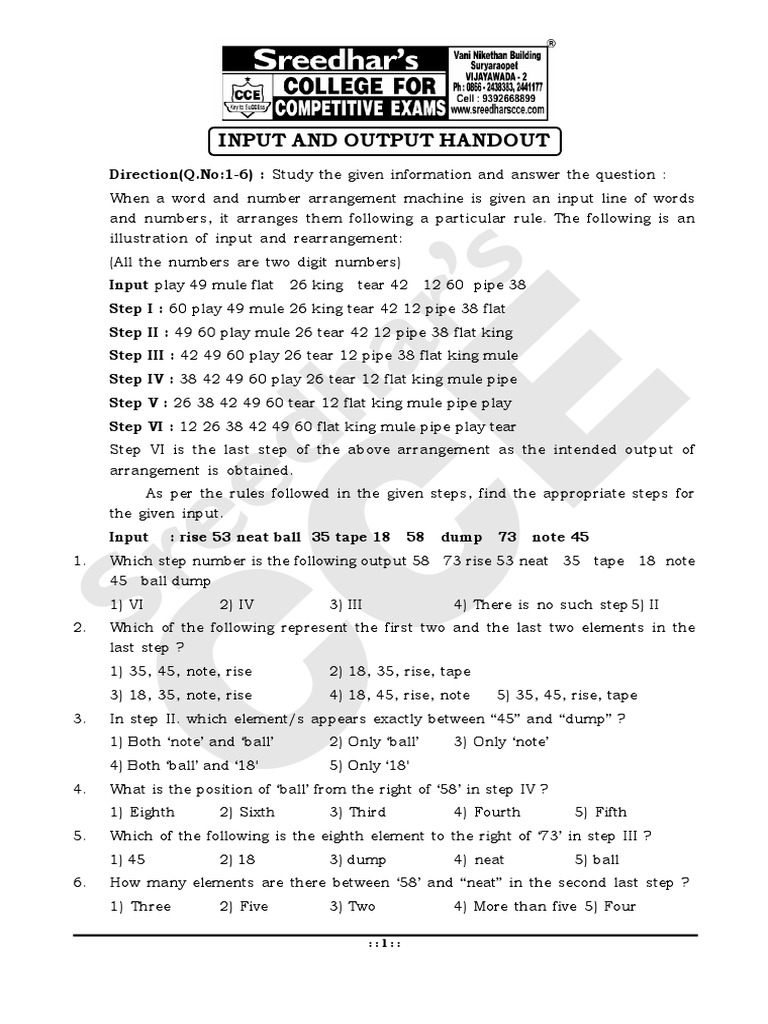 Reasoning - Input and Output | PDF | Evaluation
