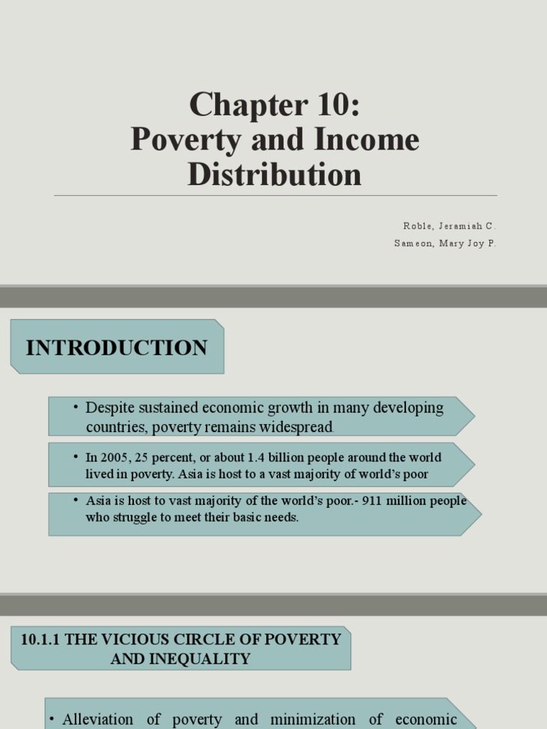 Poverty and Income Distribution: Roble, Jeramiah C. Sameon, Mary Joy P ...