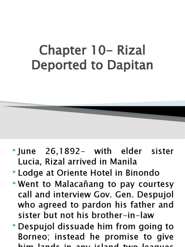 Chapter 10-Rizal Deported To Dapitan | PDF | Philippines