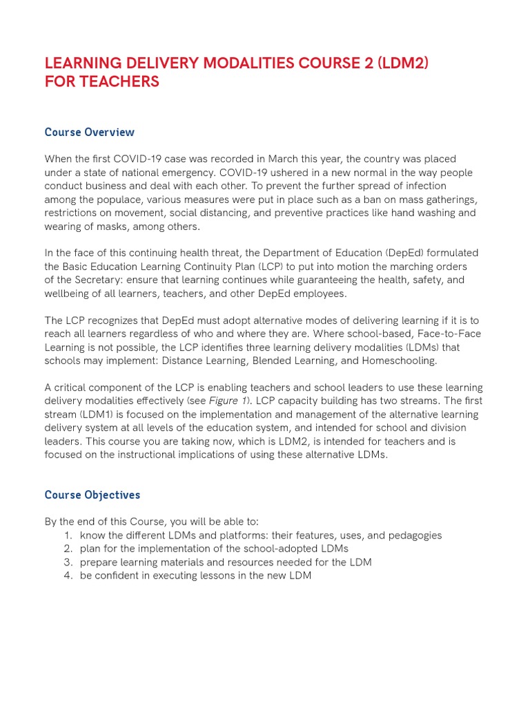 LDM2 Course for Teachers Overview | PDF | Educational Assessment | Learning