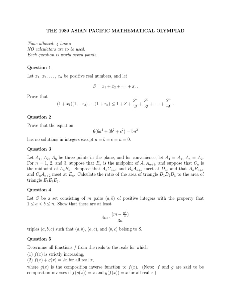 APMO Problem Ans Solution PDF | PDF | Triangle | Elementary Mathematics