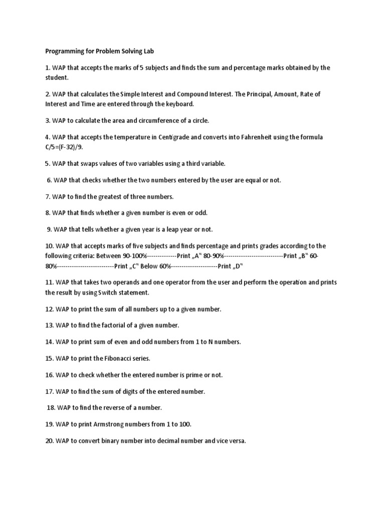 C Programming Practical's (Basic Level Training Programs) Solved | PDF | Matrix (Mathematics ...