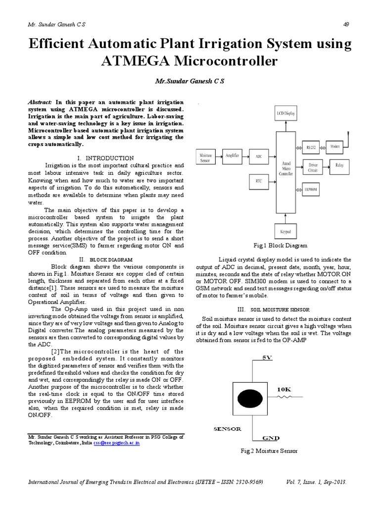 Efficient Automatic Plant Irrigation System Using ATMEGA ...