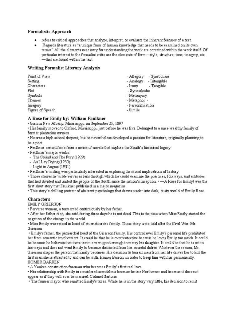 Formalist Analysis of Faulkner | PDF