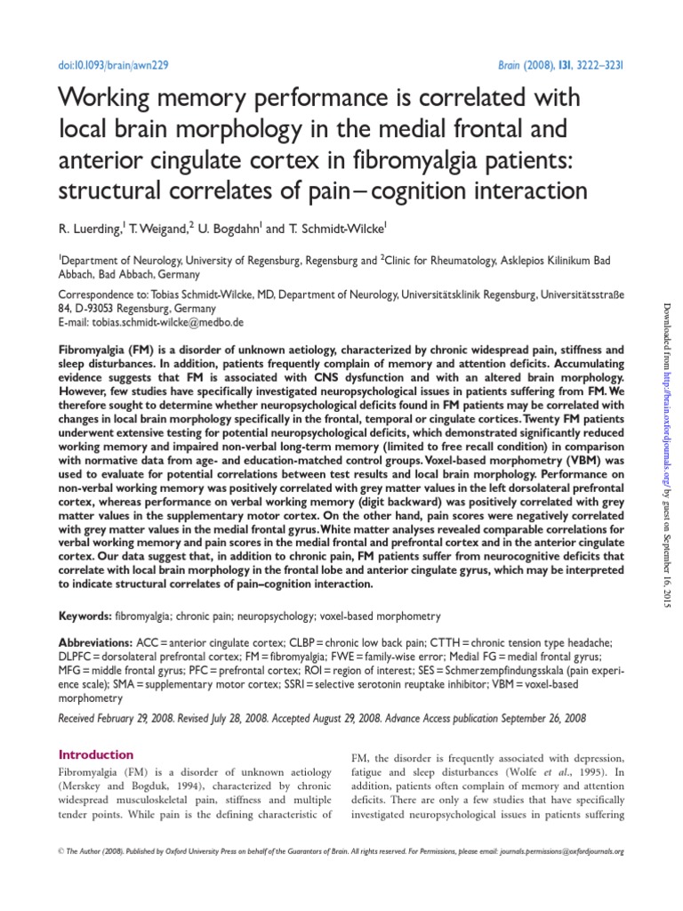 2008 - Working Memory Performance Is Correlated With Local Brain Morphology in The Medial ...