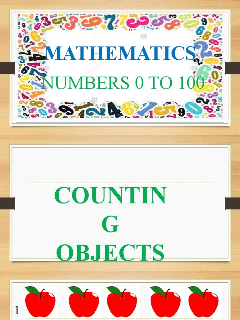 Mathematics: Numbers 0 To 100 | PDF