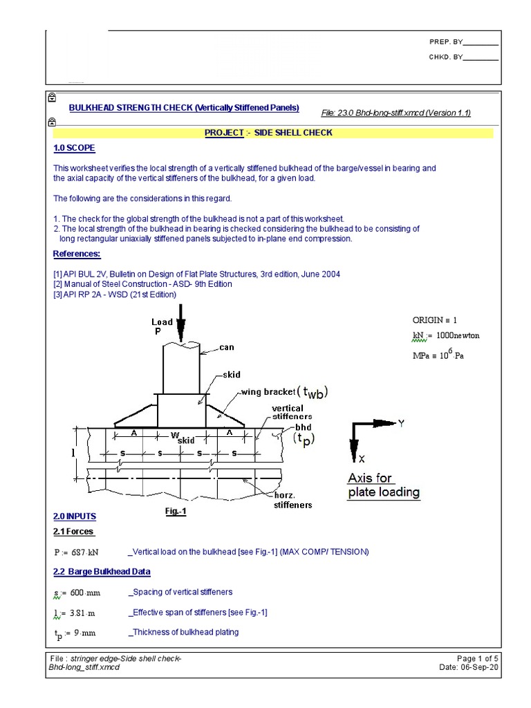 Vessel Side Shell Check Calculations | PDF | Buckling | Classical Mechanics