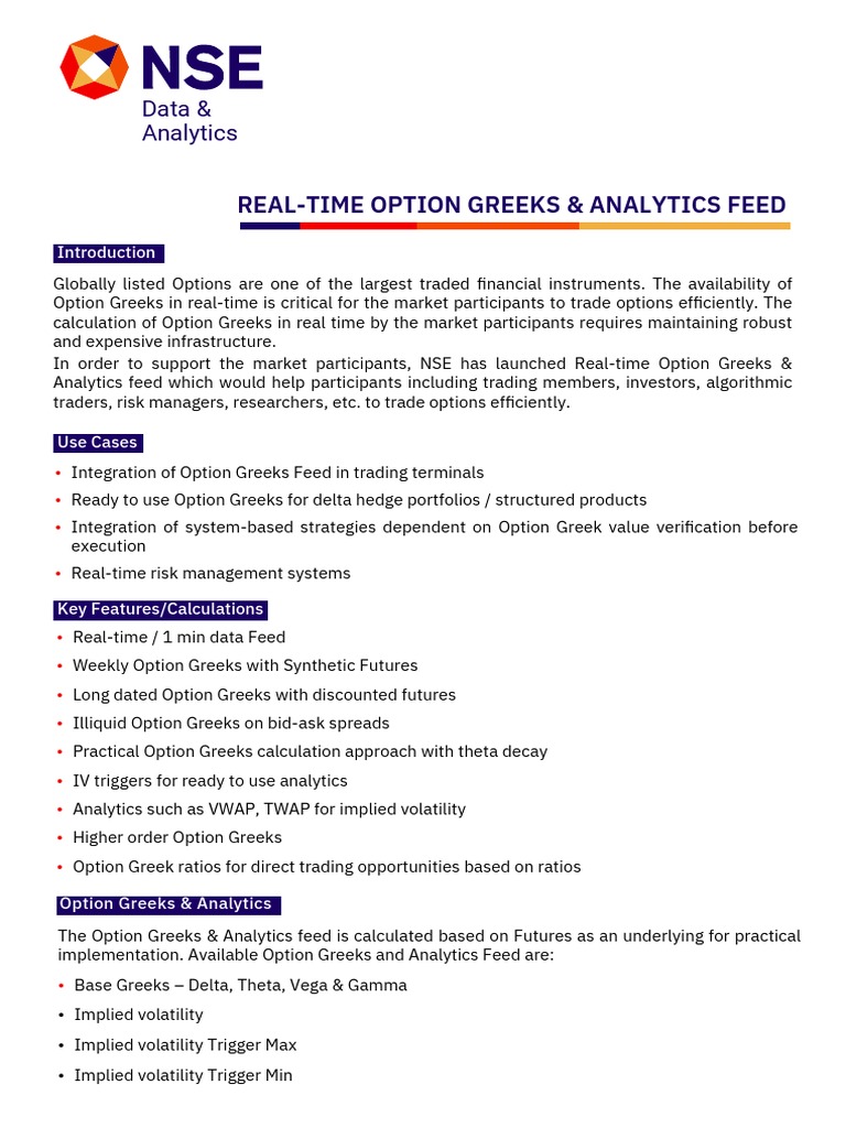 Real Time Options Greeks Feed Brochure | PDF | Greeks (Finance ...