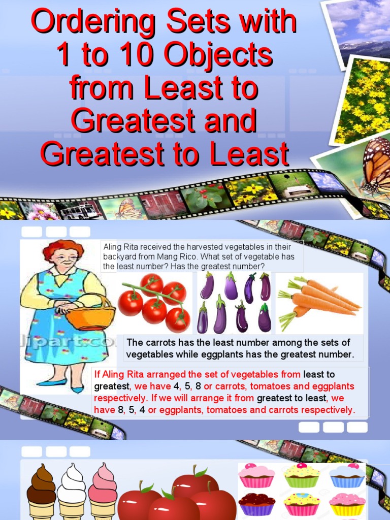 Ordering Sets With 1 To 10 Objects | PDF