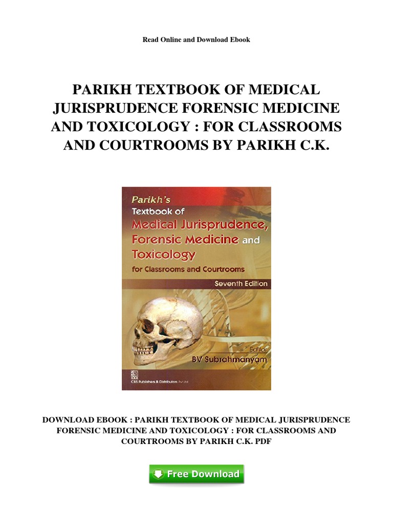 Parikh Textbook of Medical Jurisprudence Forensic Medicine and ... Parikh Textbook of Medical Jurisprudence Forensic Medicine and ...