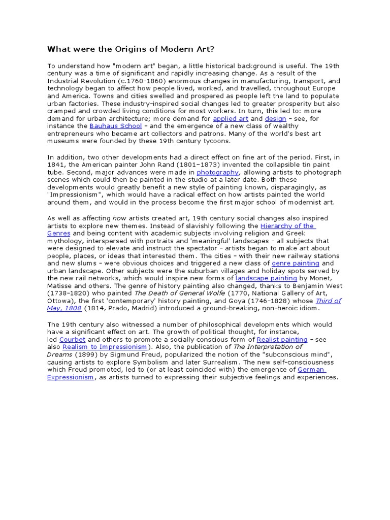 Origins of Modern Art in the 19th Century | PDF | Modern Art | Paintings