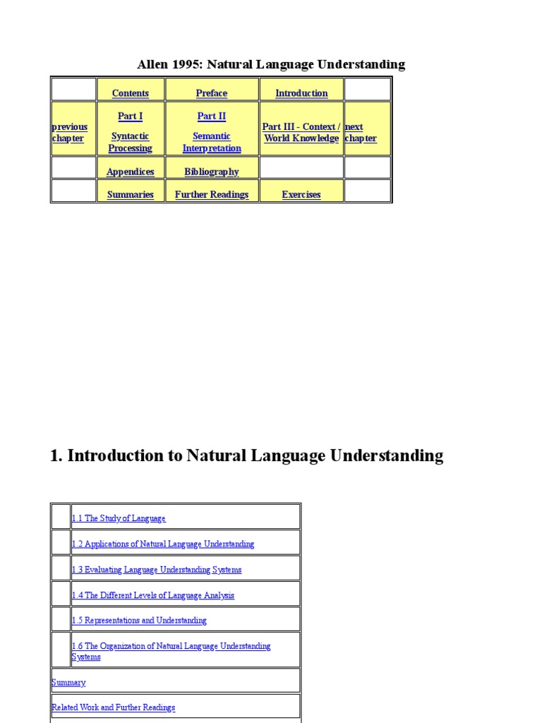 Natural Language Understanding - James Allen | PDF | Phrase ...