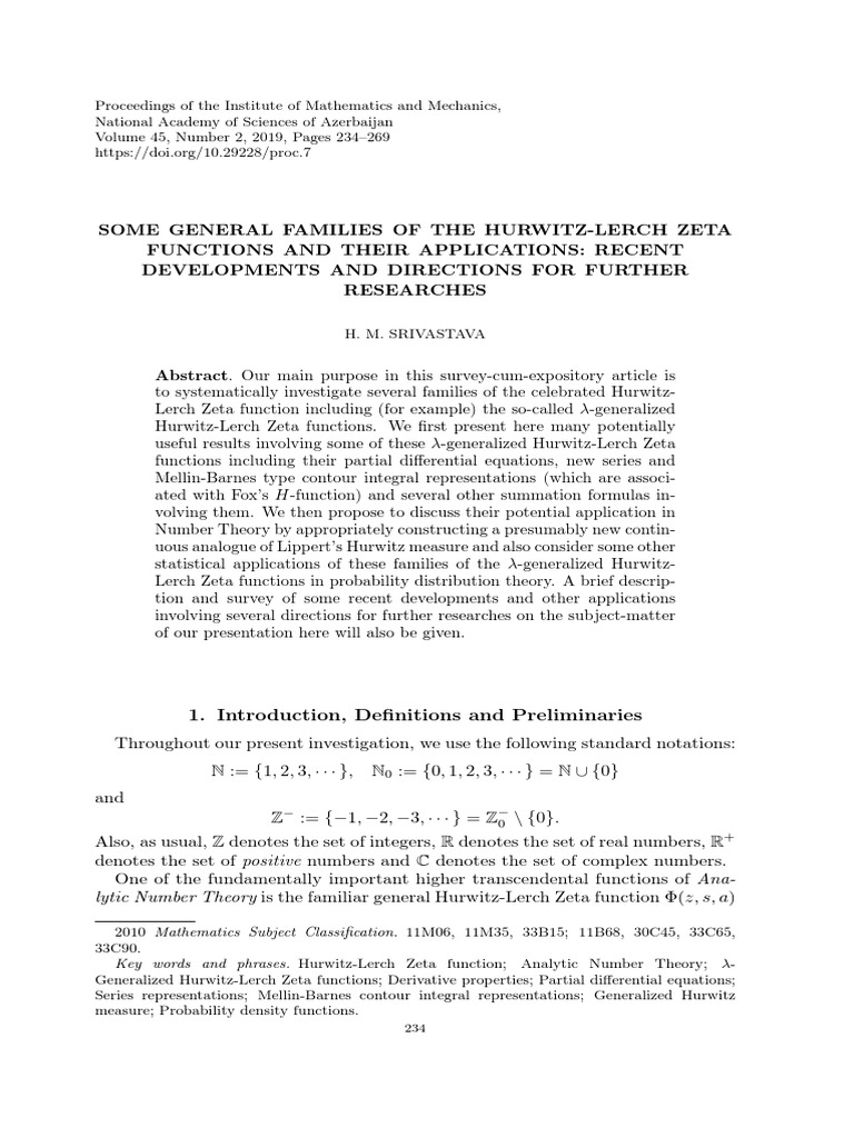 Some General Families of The Hurwitz-Lerch Zeta Functions and Their ...