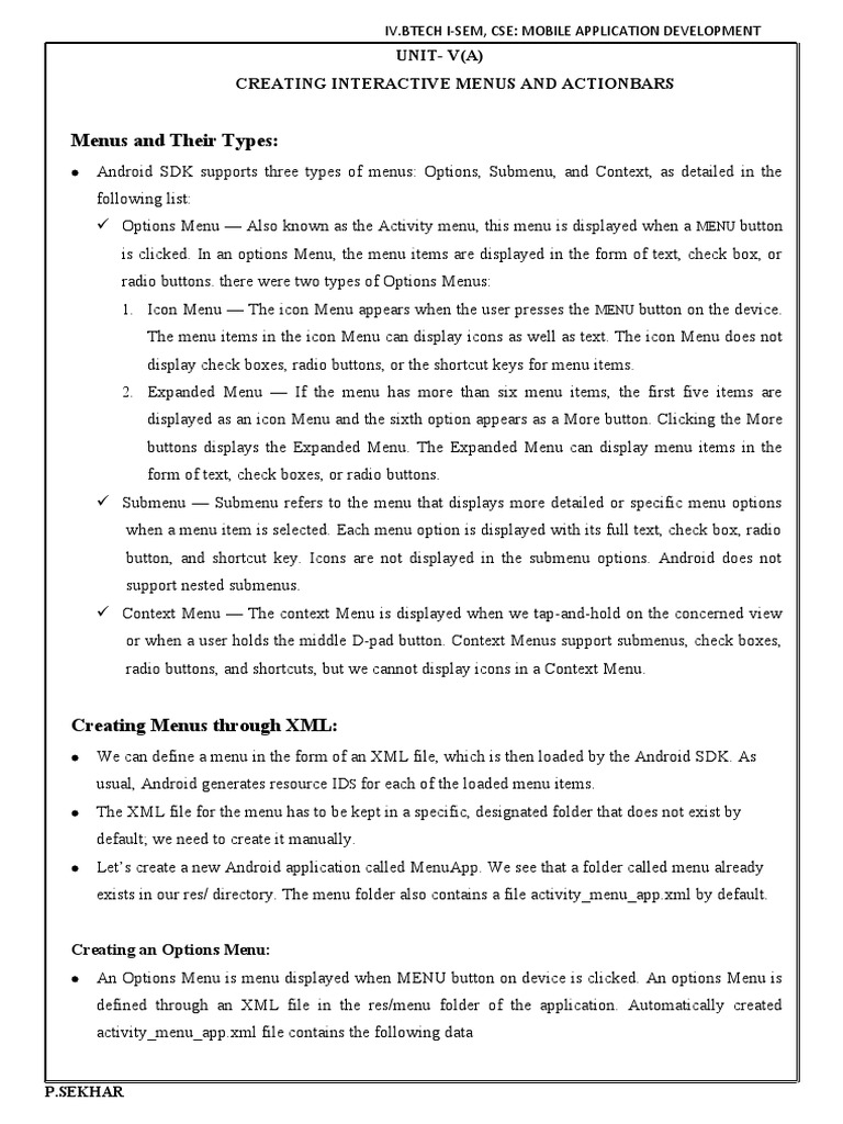 Mad Unit 5 (A) | PDF | Menu (Computing) | Method (Computer Programming)