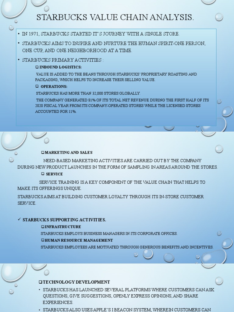 Starbucks Value Chain Analysis | PDF