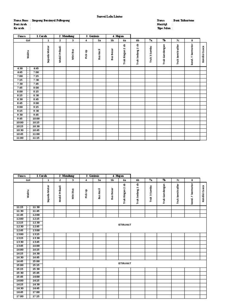 Format Survei LHR | PDF