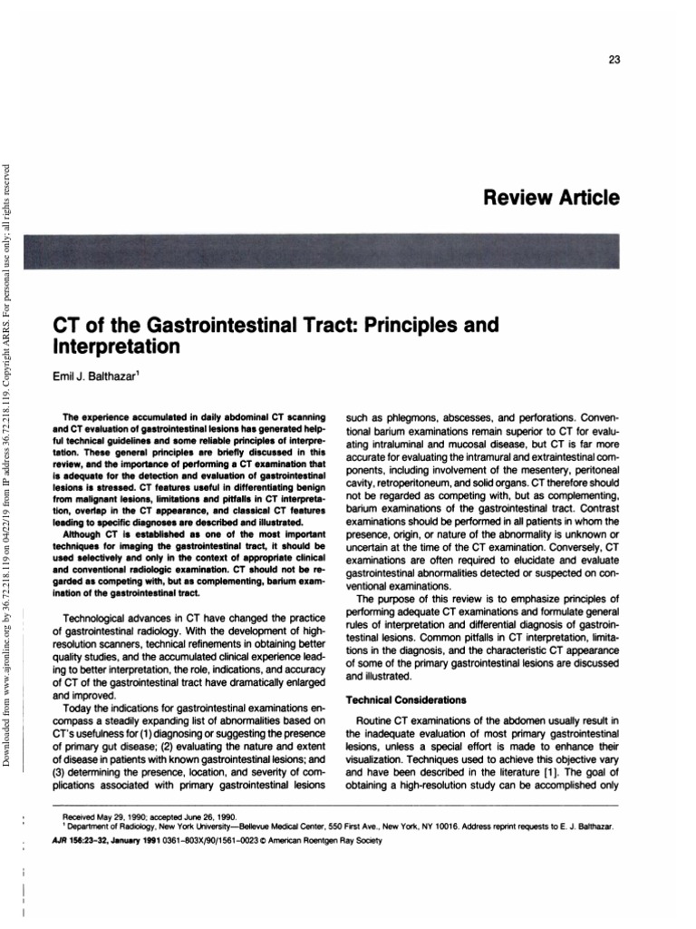 CT On GI Tract | PDF | Ct Scan | Gastrointestinal Tract