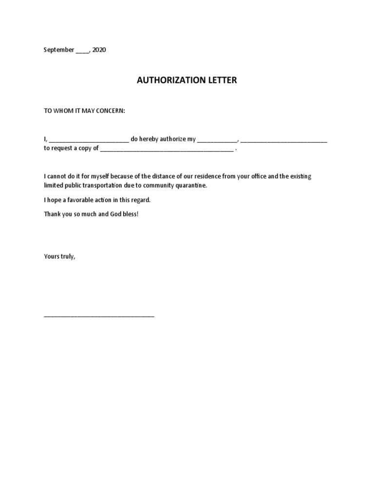 Authorization Letter