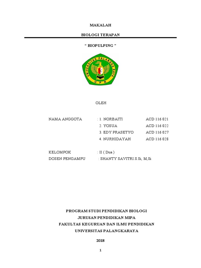 Makalah Biopulping | PDF