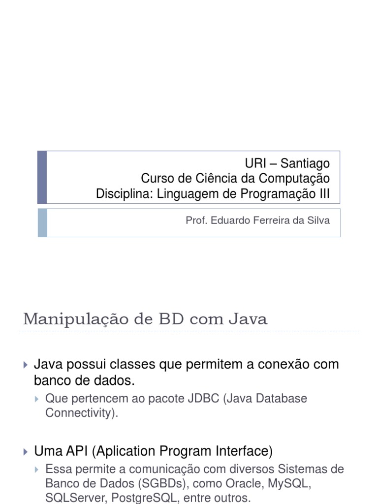 Manipulação de banco de dados com Java: Passos para conexão e operações ...