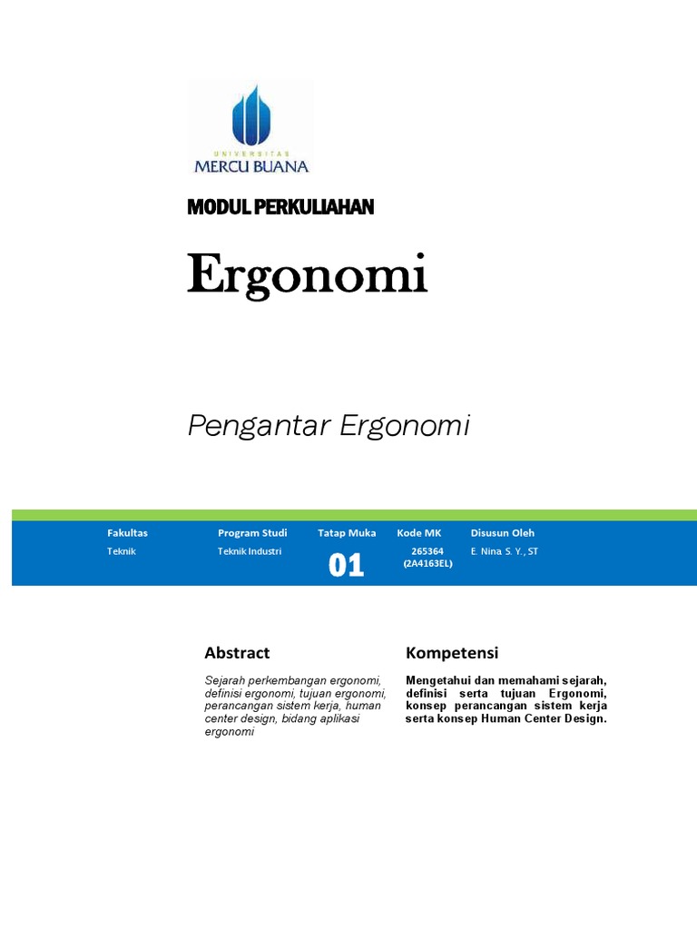Modul Ergonomi-01 - 2020 | PDF | Komputer