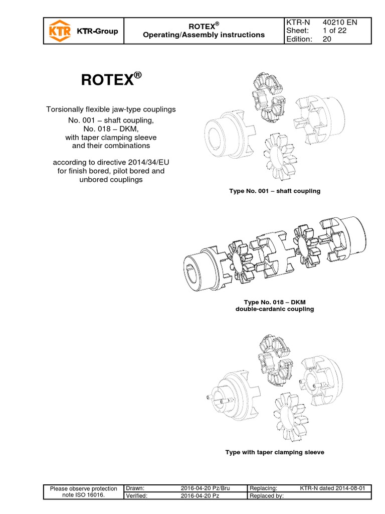 Rotex: Rotex Operating/Assembly Instructions | PDF | Engineering ...