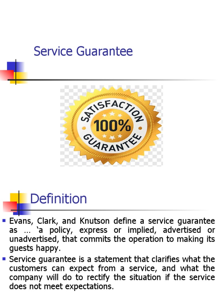 Service Guarantee | PDF | Finance & Money Management