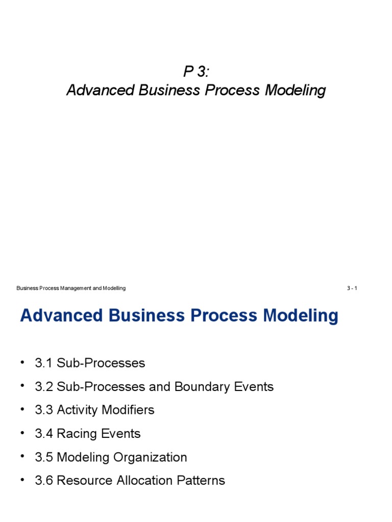 P3: Advanced Business Process Modeling | PDF | Business Process ...