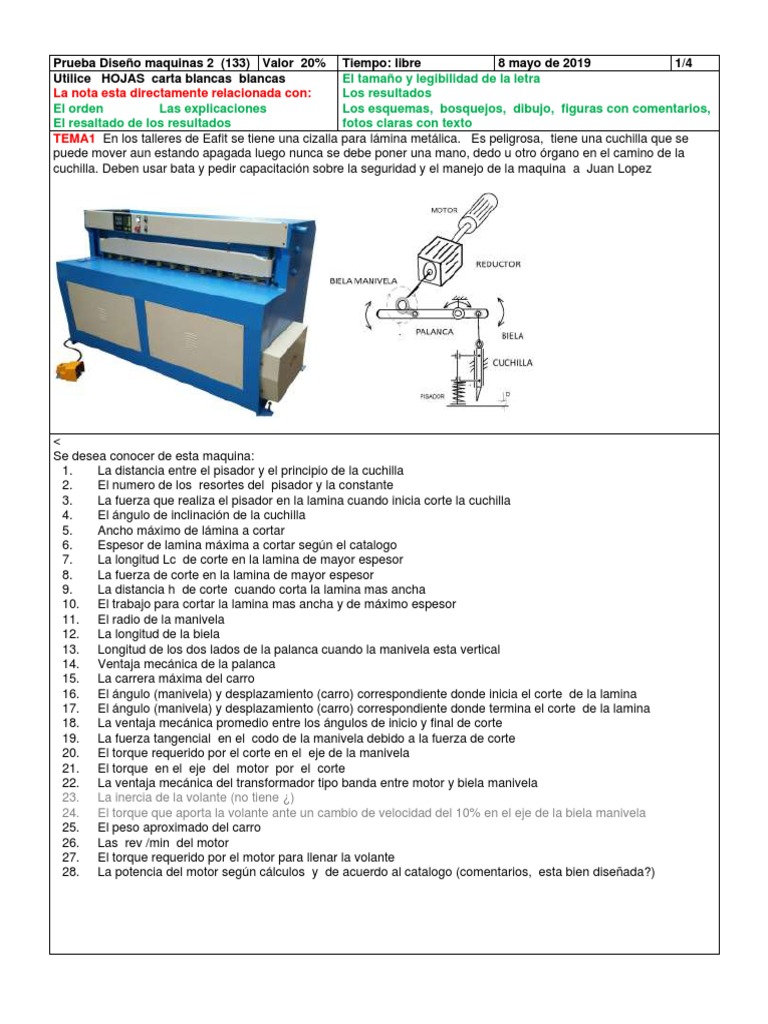 Prueba Cizalla-Troquel-Prensa | PDF | Esfuerzo de torsión | Tornillo
