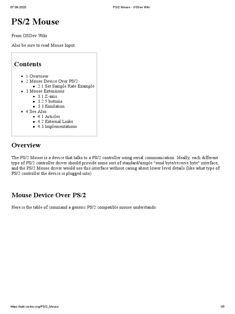 PS - 2 Mouse - OSDev | PDF | Device Driver | Transmission Control Protocol