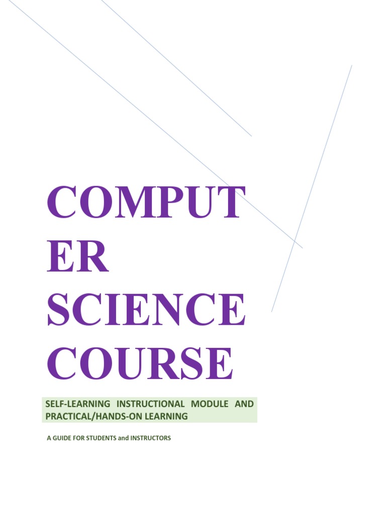 Comput ER Science Course: Self-Learning Instructional Module and ...