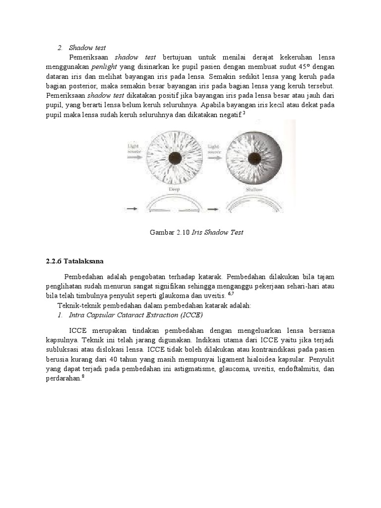 Shadow Test Dan TL Katarak | PDF