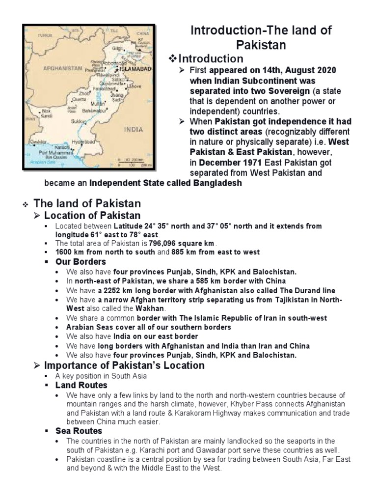 Overview of Pakistan's Geography and Borders | PDF | Khyber Pakhtunkhwa ...