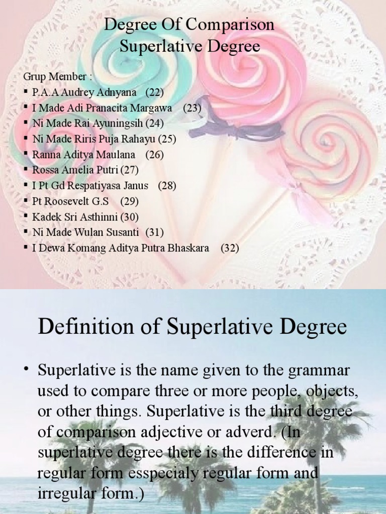 Degree of Comparison Superlative Degree | PDF